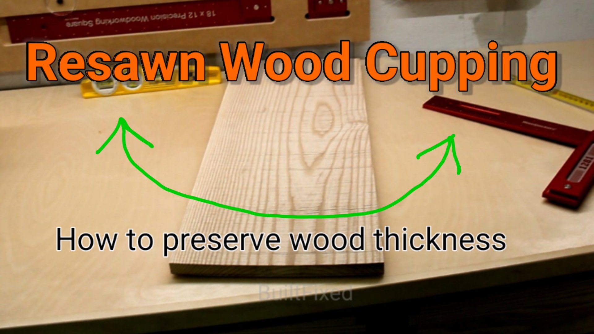 Resawn wood cupping